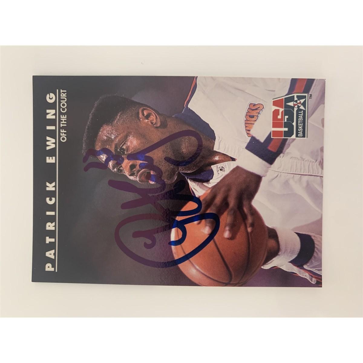 Patrick Ewing signed basketball card | EstateSales.org