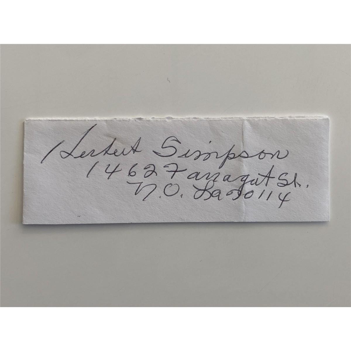 Herbert Simpson original signature | EstateSales.org