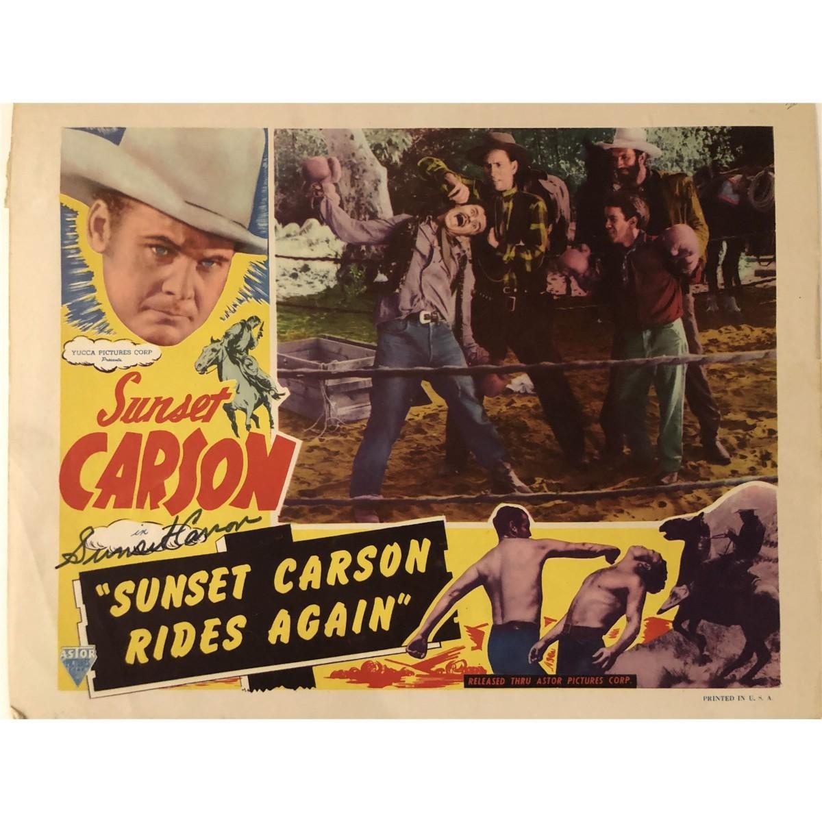 Sunset Carson Rides Again signed lobby card | EstateSales.org