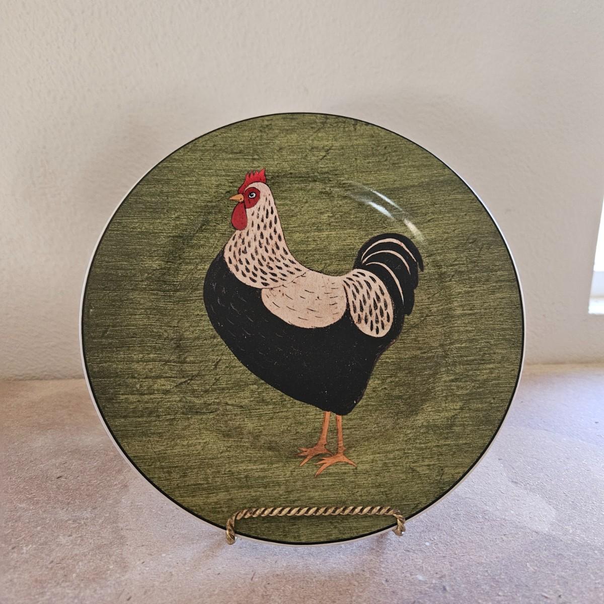 CERAMIC ROOSTER PLATE | EstateSales.org