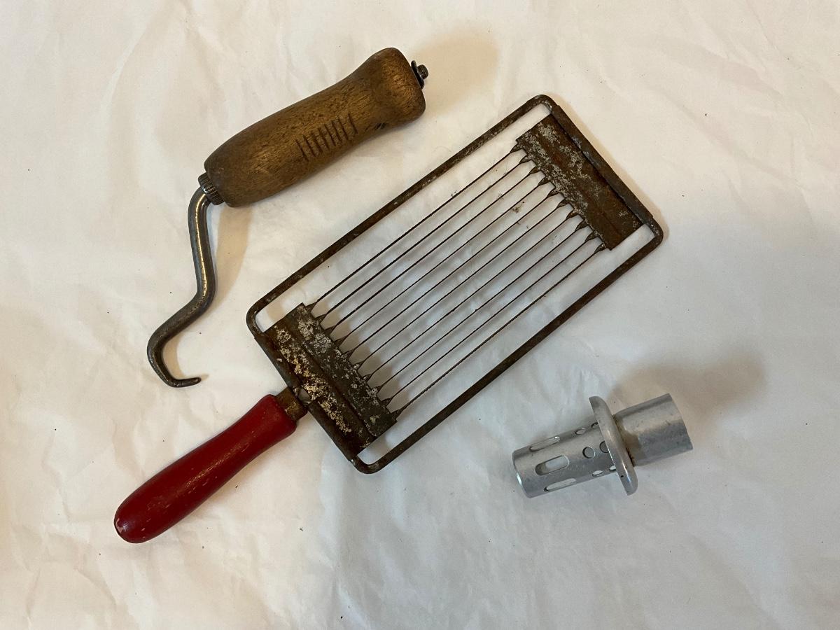 Wire twister tool, Vintage Cheese Slicer, Apple corer | EstateSales.org
