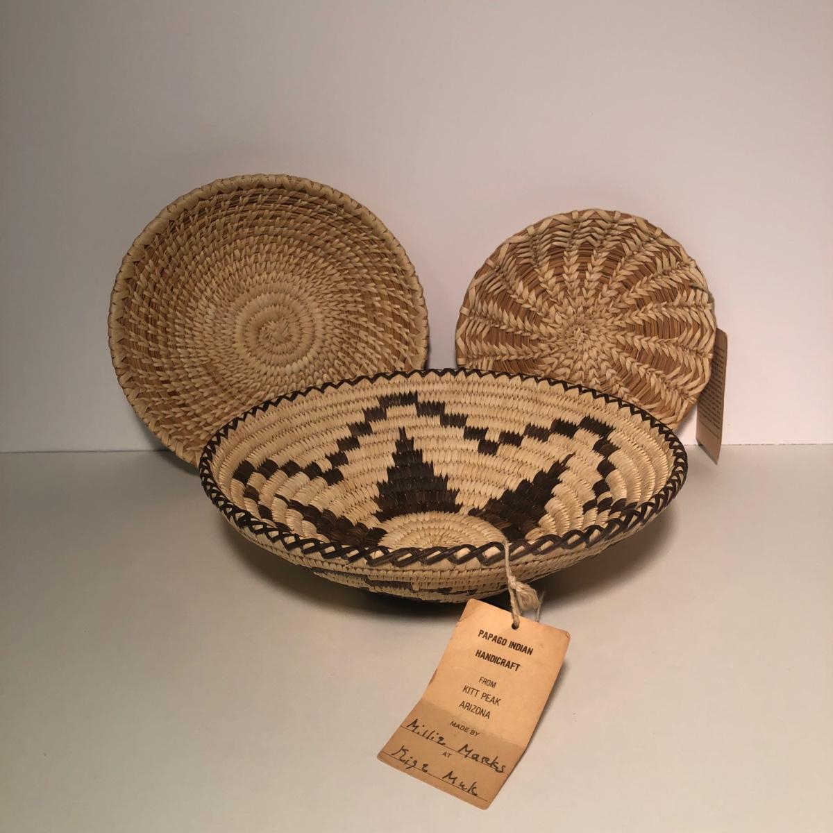 LOT 44B: Three Vintage Papago Handicraft Baskets from Arizona ...