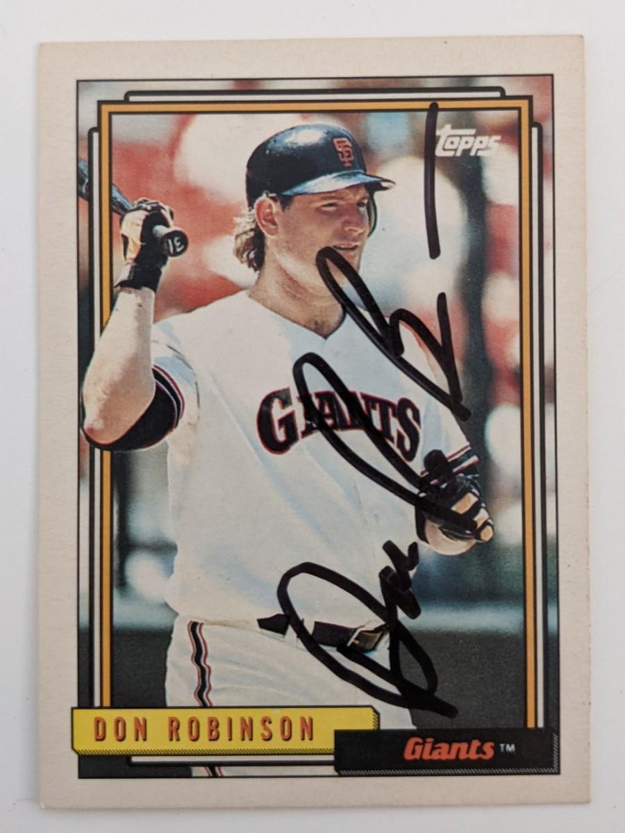 Don Robinson Signed Baseball Trading Card - Topps #373 1992 ...