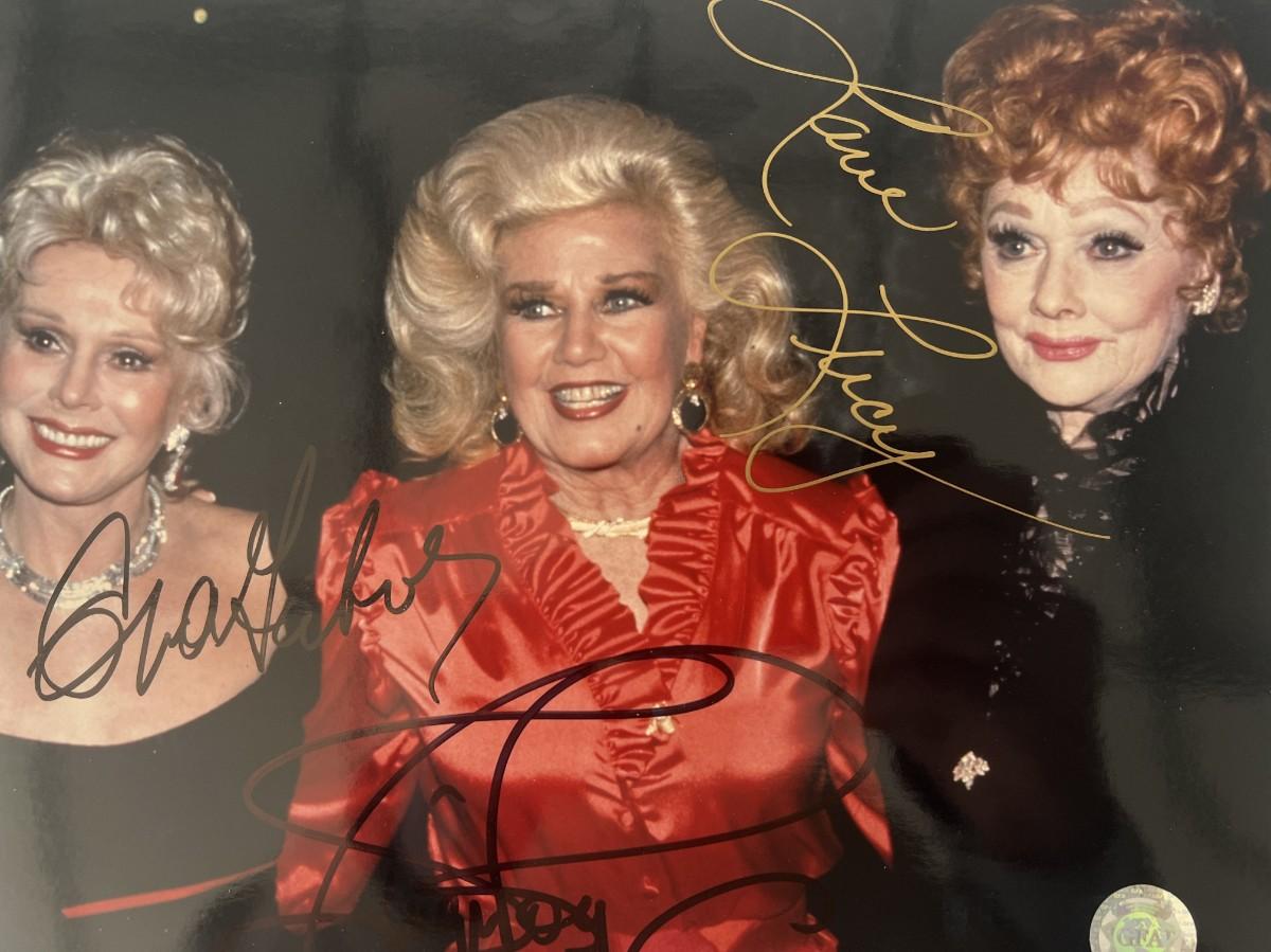 Eva Gabor, Ginger Rogers and Lucille Ball signed photo. GFA ...