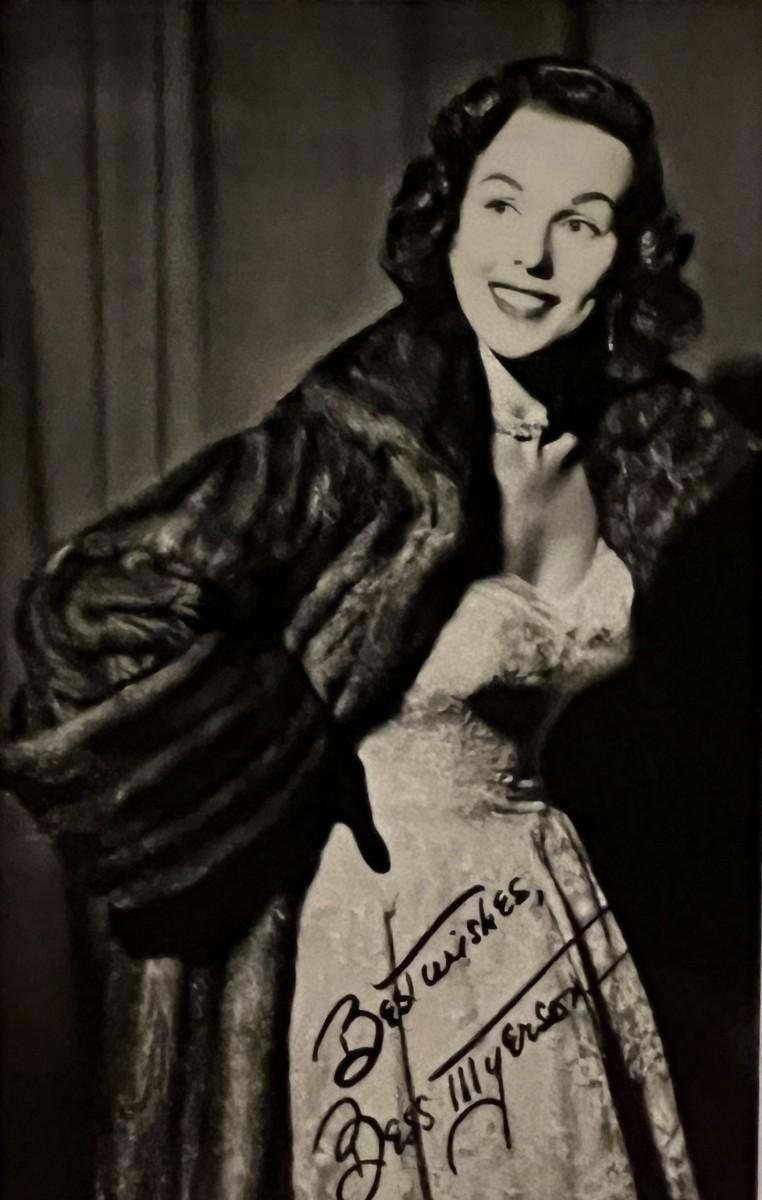Bess Myersen facsimile signed photo. 3x5 inches | EstateSales.org