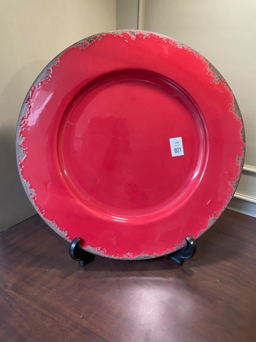 Red platter | EstateSales.org