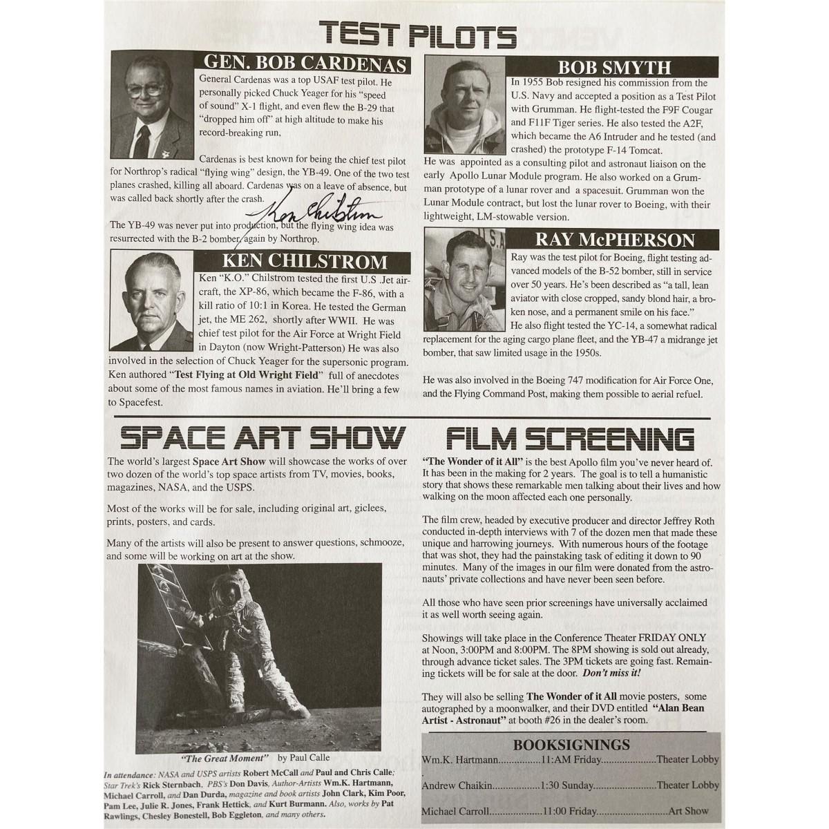 Test Pilots Ken Chilstrom Signed Newspaper Clipping | EstateSales.org