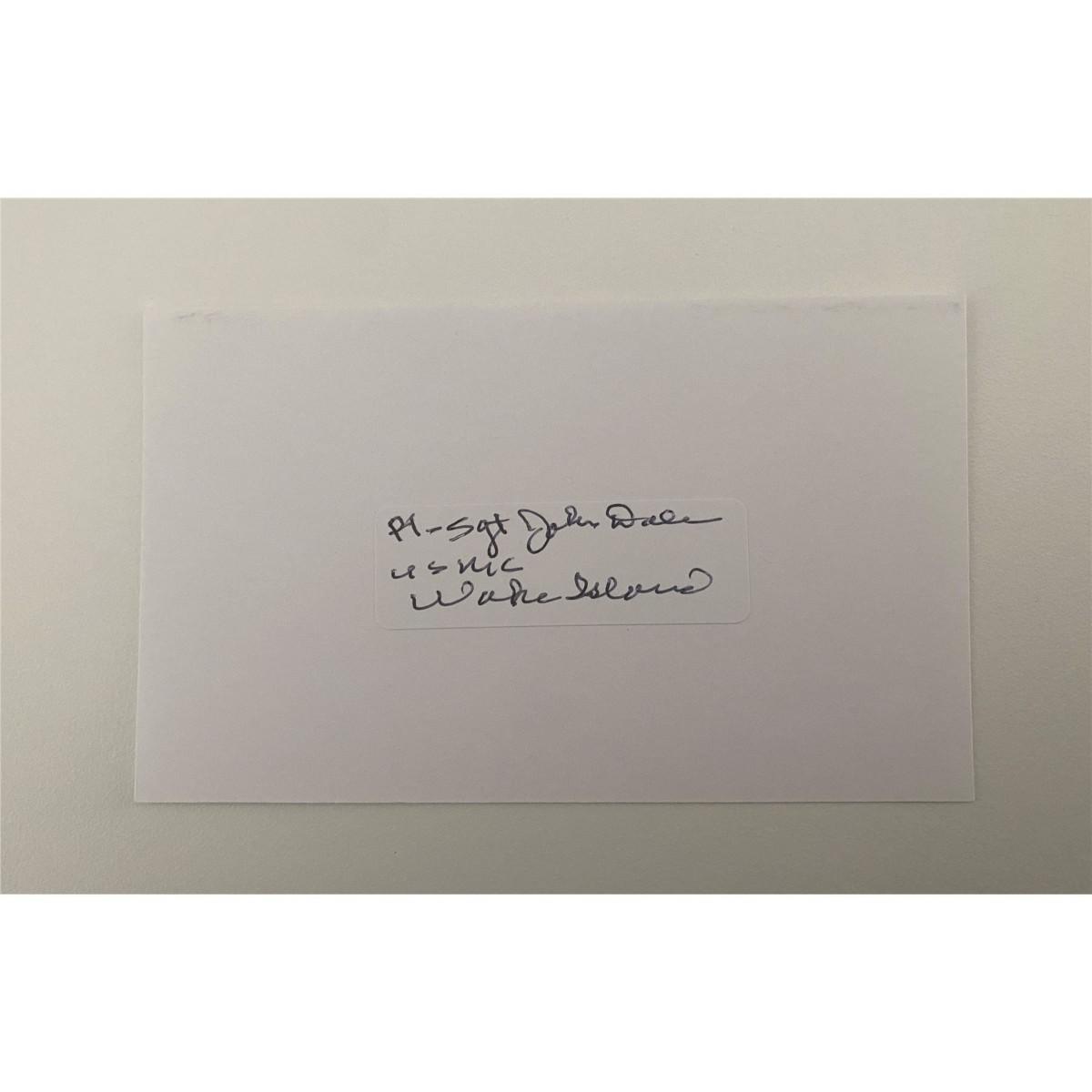 US Marine Corps Sgt. John Dale original signature | EstateSales.org