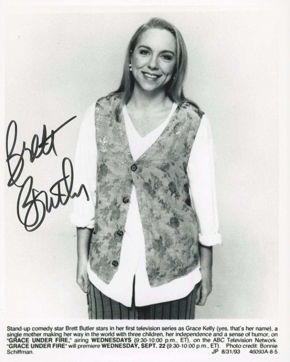 Brett Butler signed Grace Under Fire press photo | EstateSales.org
