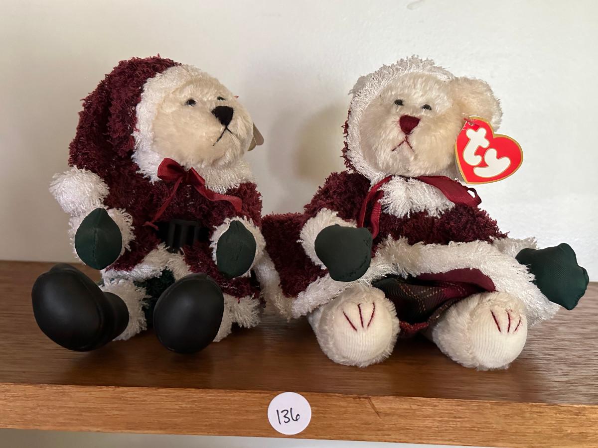 Santabear & Mrs. Santa Ty Attic Treasures 2000 Style 6284 Poseable MWMT ...