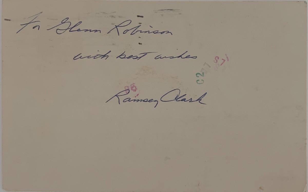 Attorney General Ramsey Clark original signature | EstateSales.org