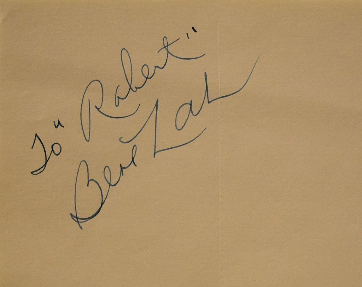 Wizard of OZ Bert Lahr signature slip | EstateSales.org