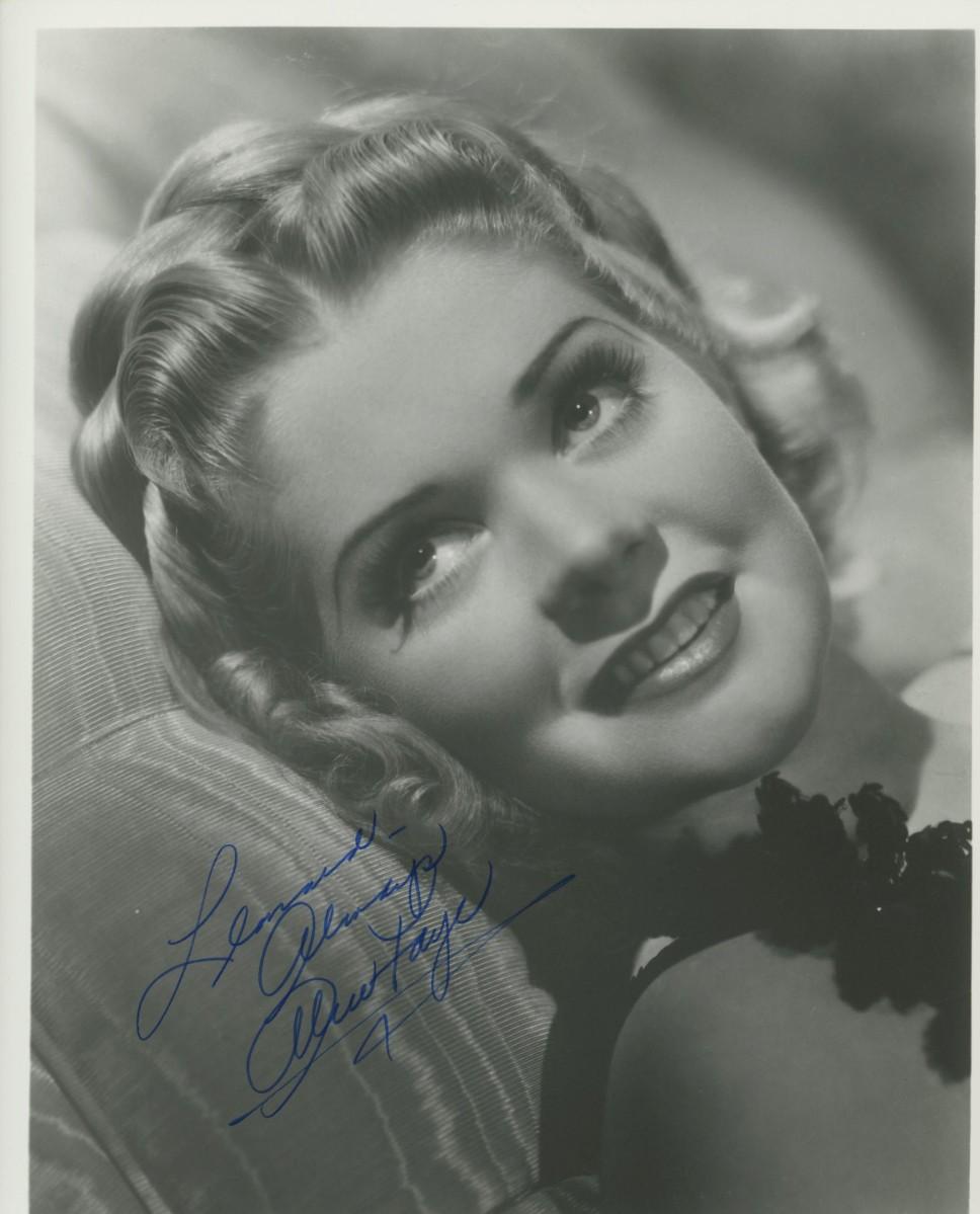 Alice Faye signed photo | EstateSales.org