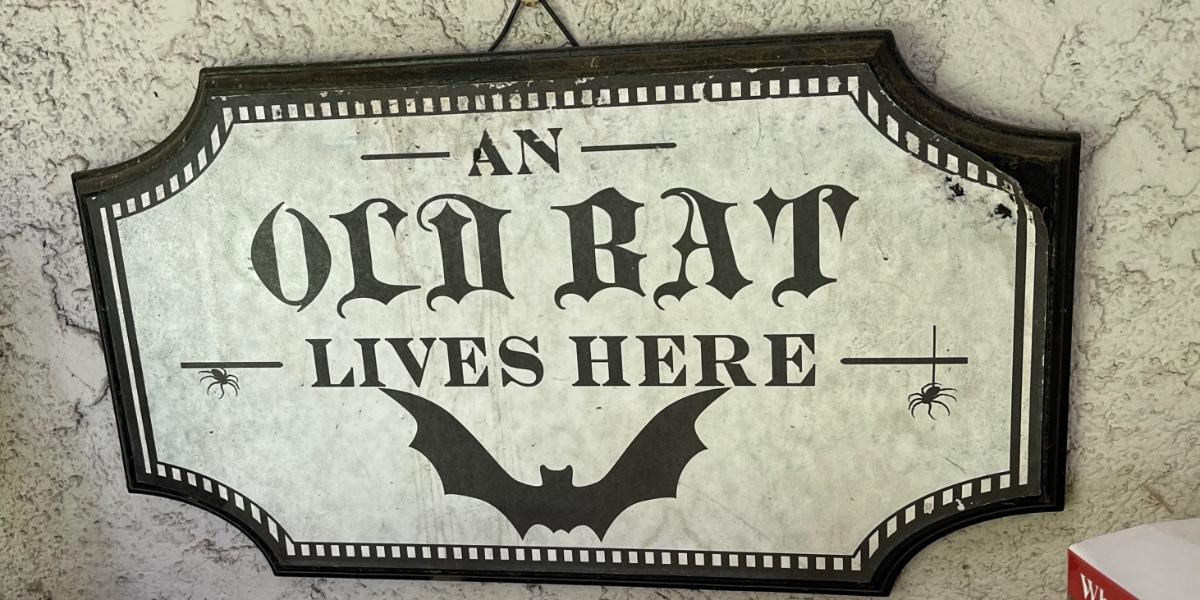 “OLD BAT” sign approx. 10" x 6" | EstateSales.org