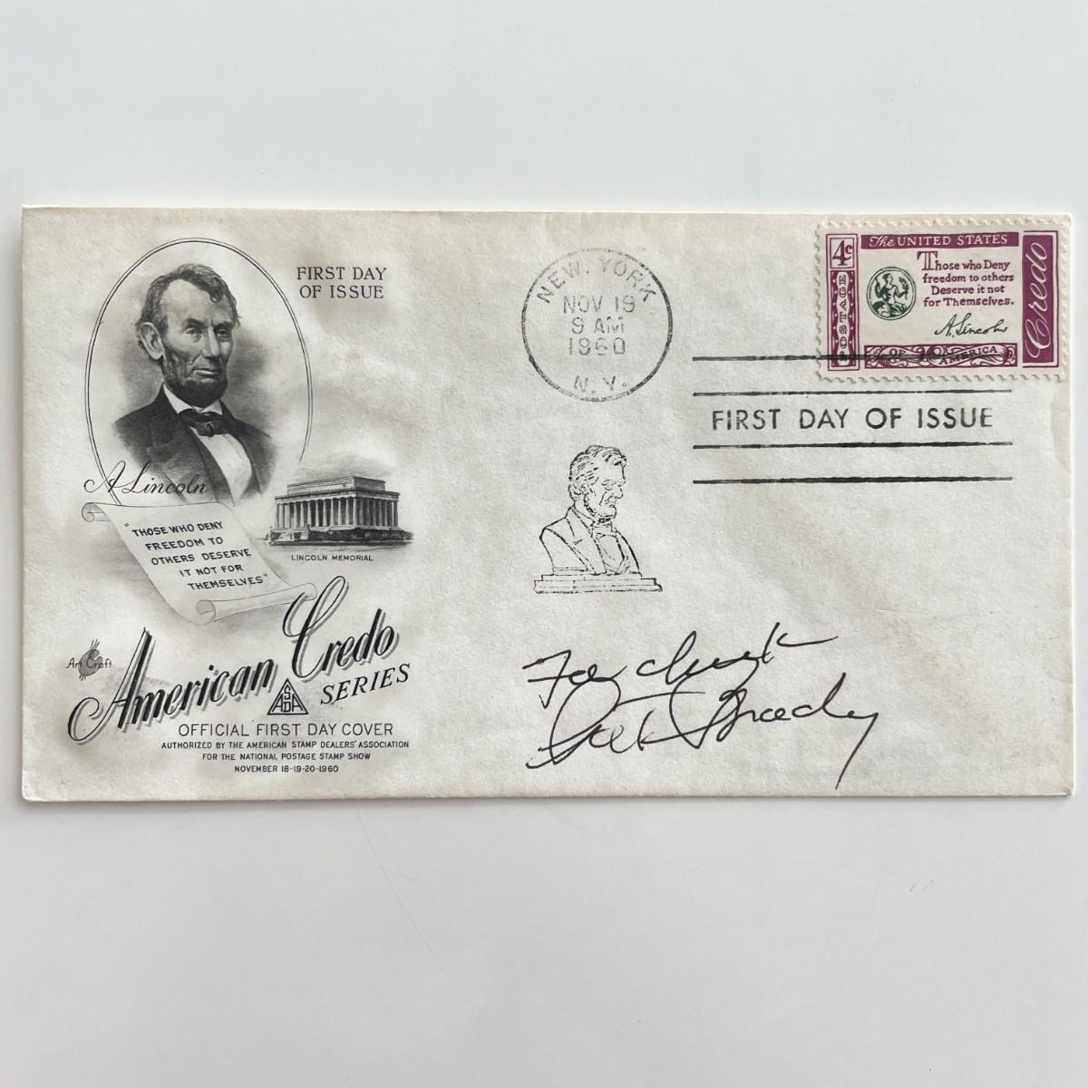 signed 1960 First Day Cover | EstateSales.org