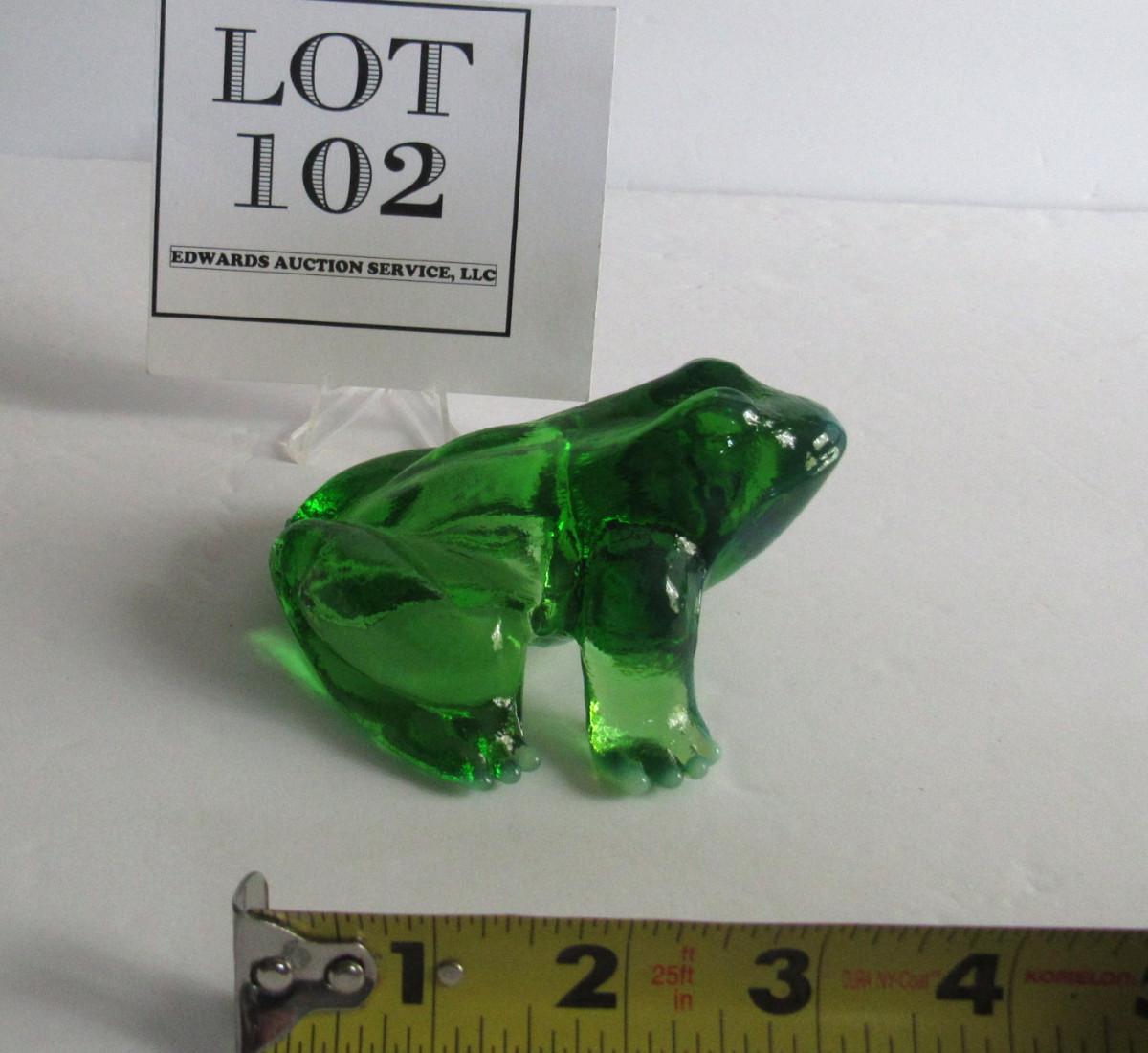 Older Mosser Glass Frog Green Opalescent