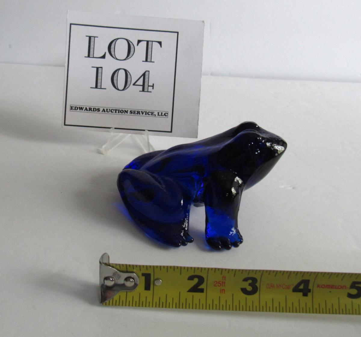 Older Mosser Glass Frog Cobalt Blue