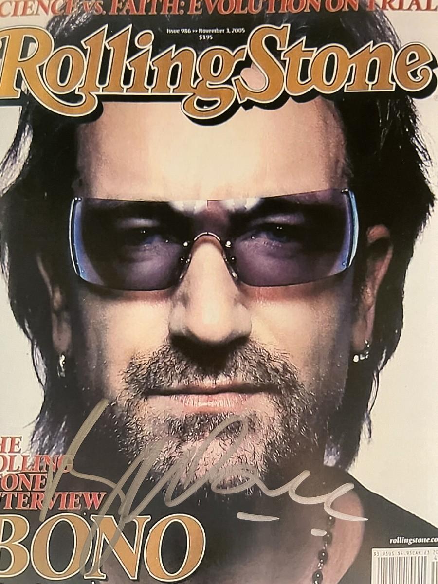 U2 Bono signed Rolling Stone Magazine cover photo | EstateSales.org