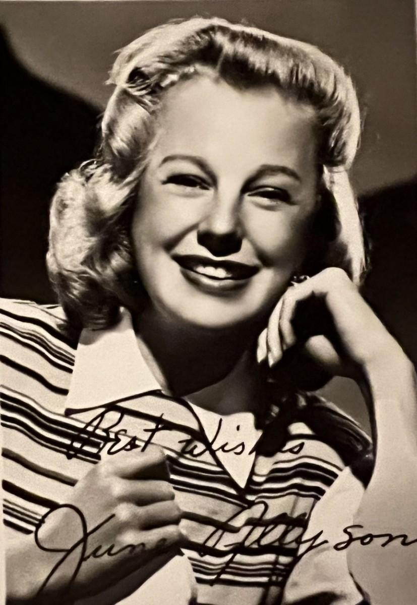 June Allyson Facsimile Signed Photo 3x5 Inches