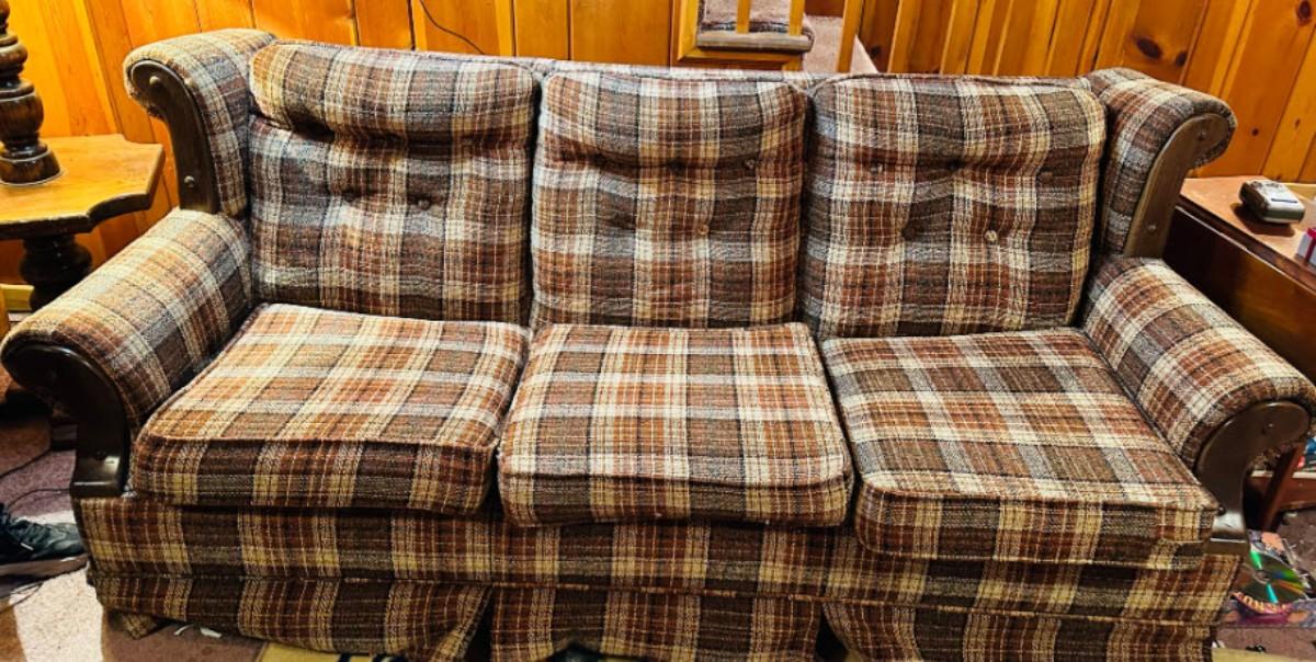 Vintage Style Multi-Pattern Sofa | EstateSales.org