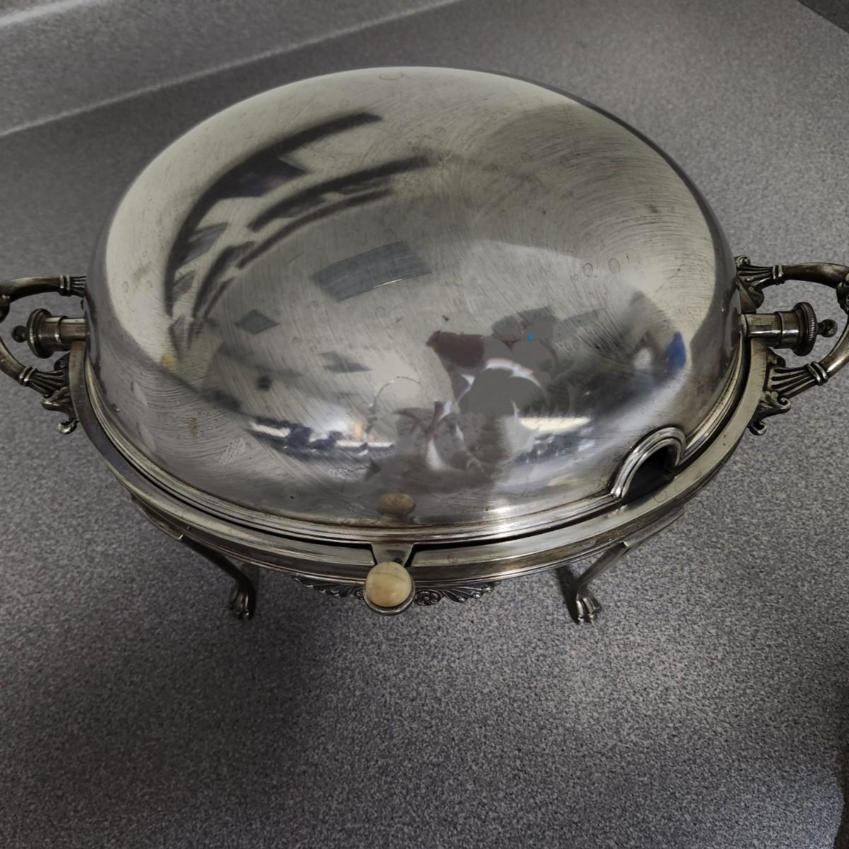 Antique English Silver Plate Dome Breakfast Buffet Server | EstateSales.org
