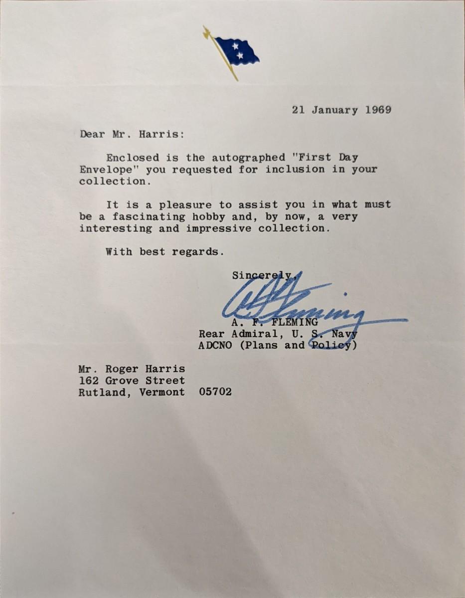 WW2 Admiral A.F. Fleming Signed Note | EstateSales.org