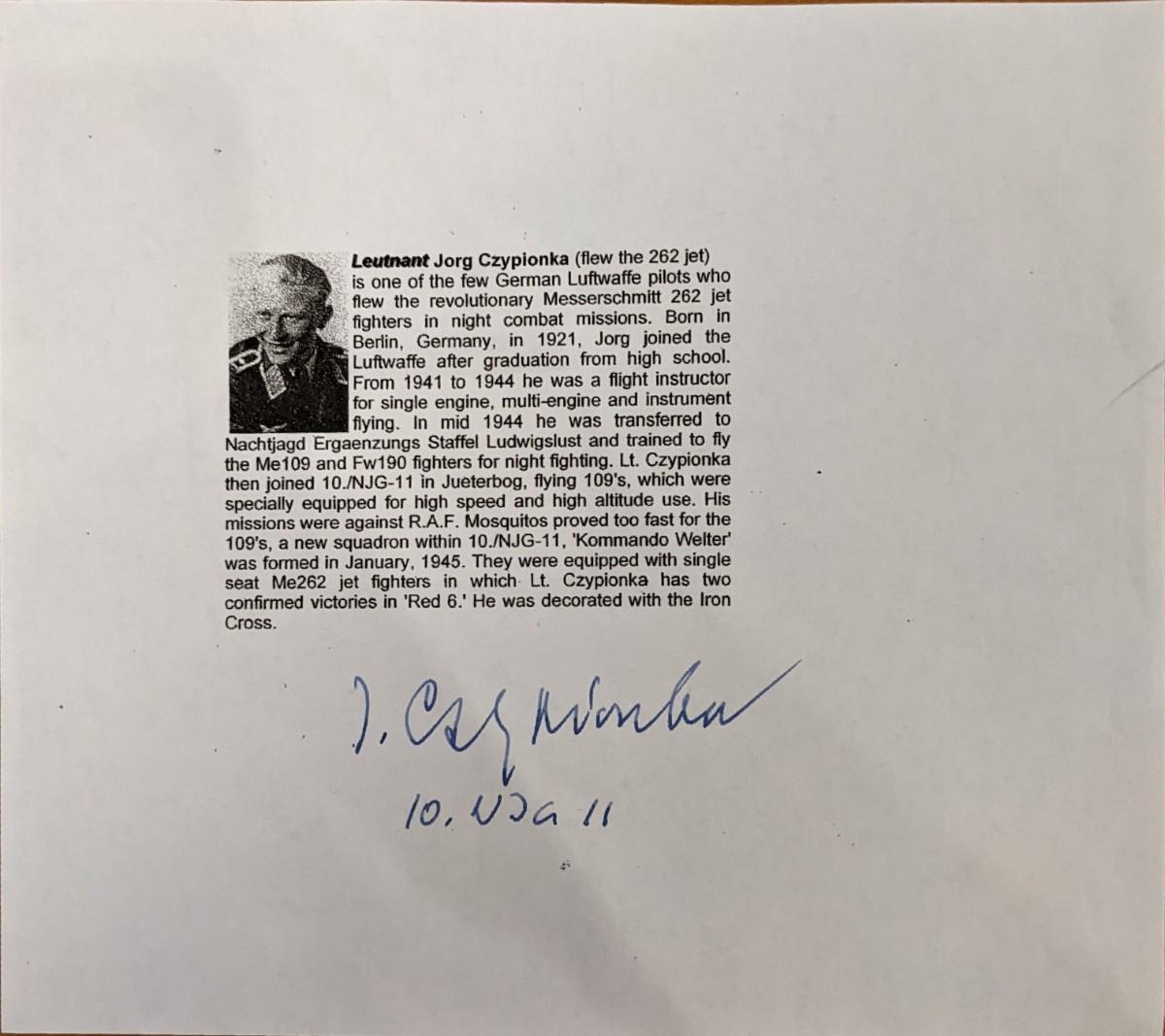 WW2 German Pilot Signed Page | EstateSales.org