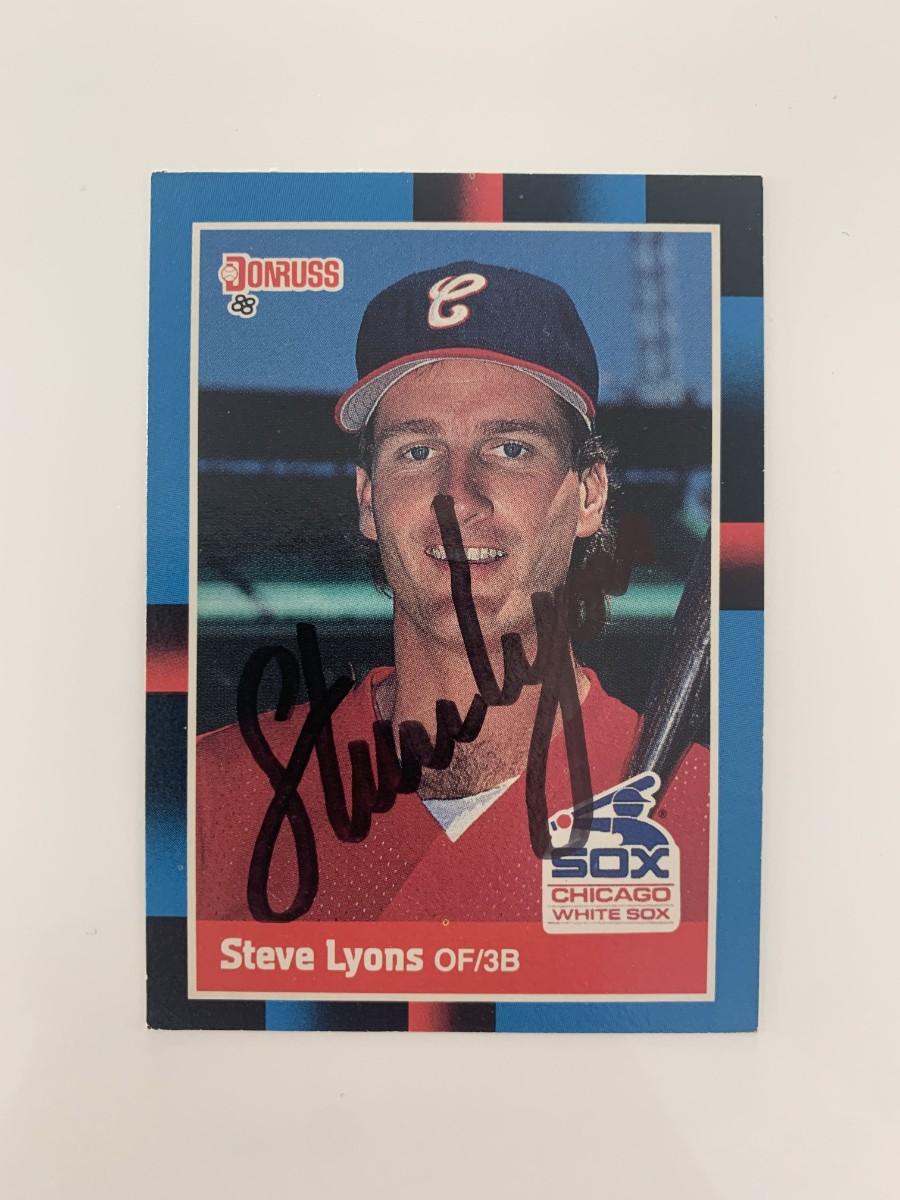 Steve Lyons signed baseball card | EstateSales.org