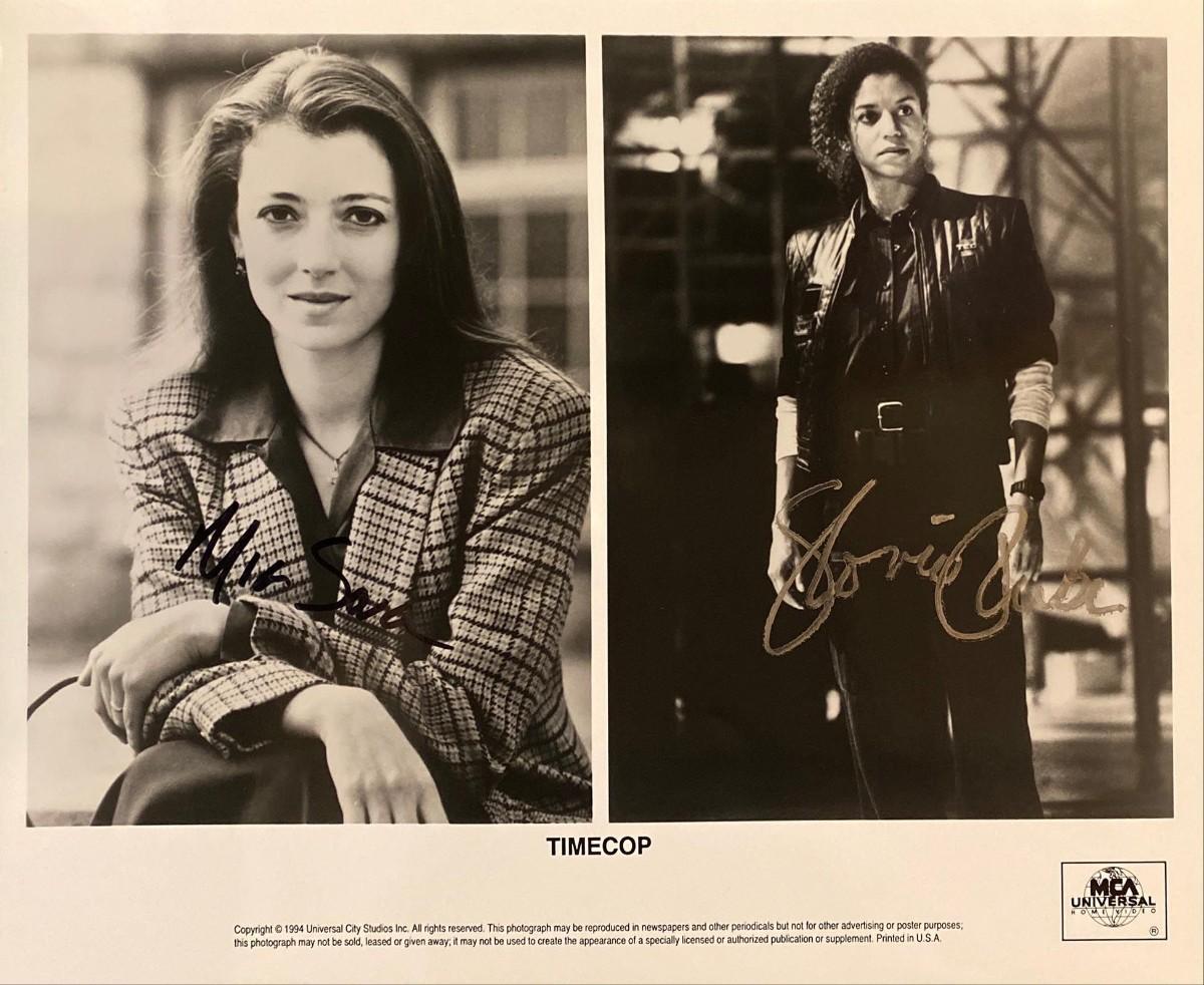 Timecop Mia Sara and Gloria Reuben signed movie photo | EstateSales.org