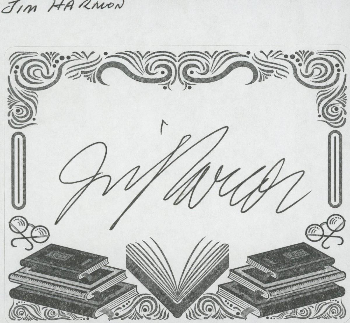Jim Harmon signed bookplate | EstateSales.org