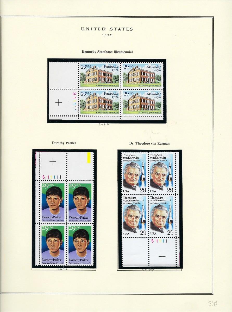 1992 US stamp collector sheet featuring Kentucky Statehood Bi ...