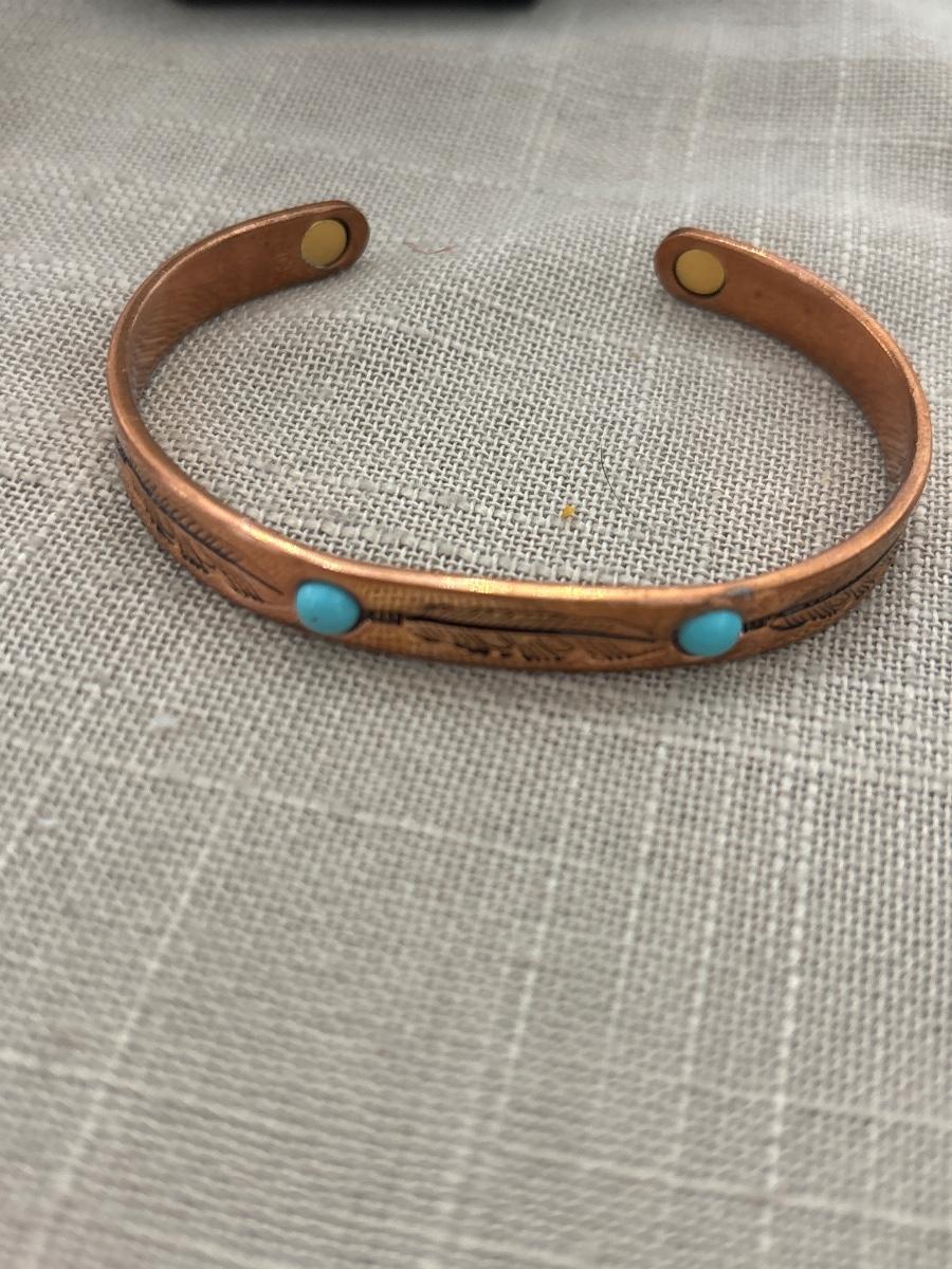 Bronze toned cuff Native American bracelet | EstateSales.org