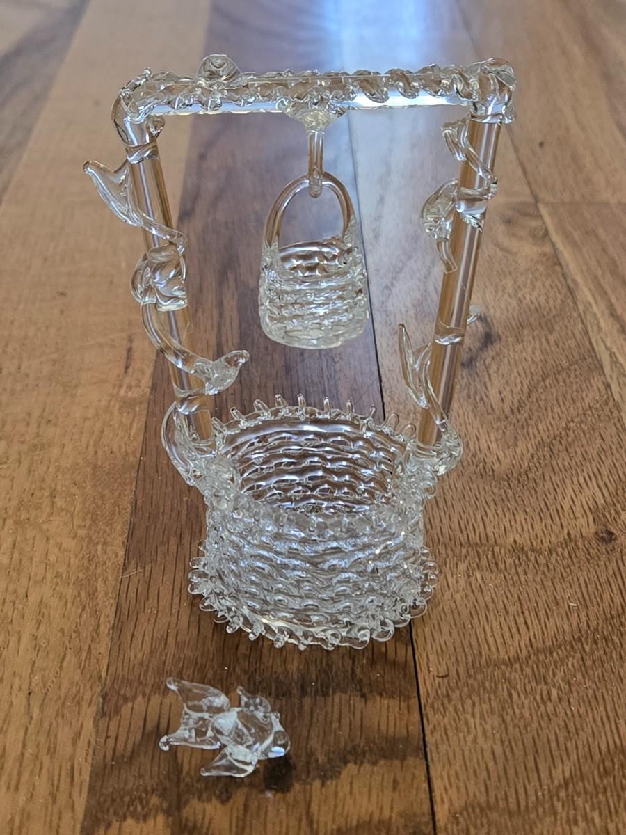 Blown Glass Well with Little Fish | EstateSales.org