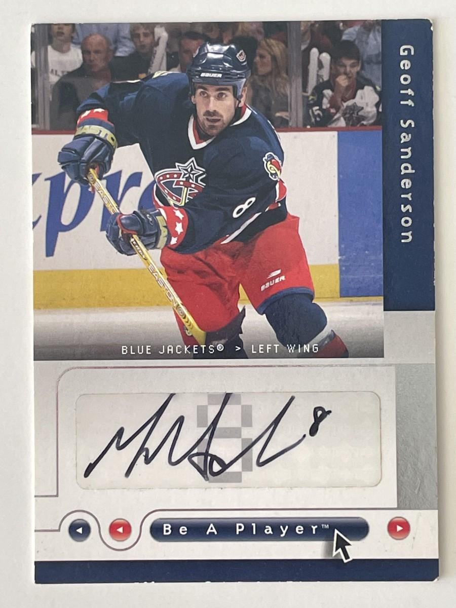 Columbus Blue Jackets Geoff Sanderson 2005 Upper Deck signed trading ...