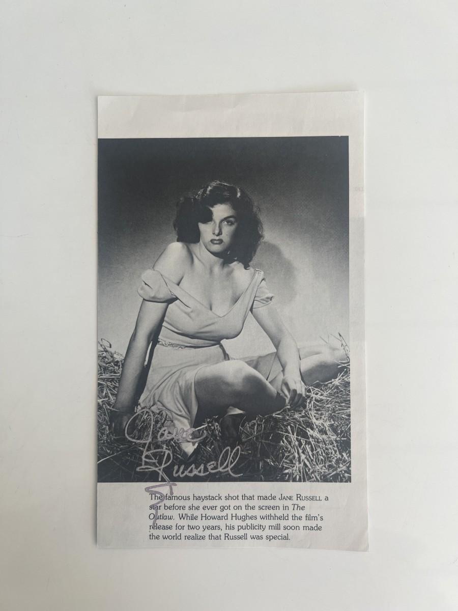 Jane Russell signed magazine page | EstateSales.org