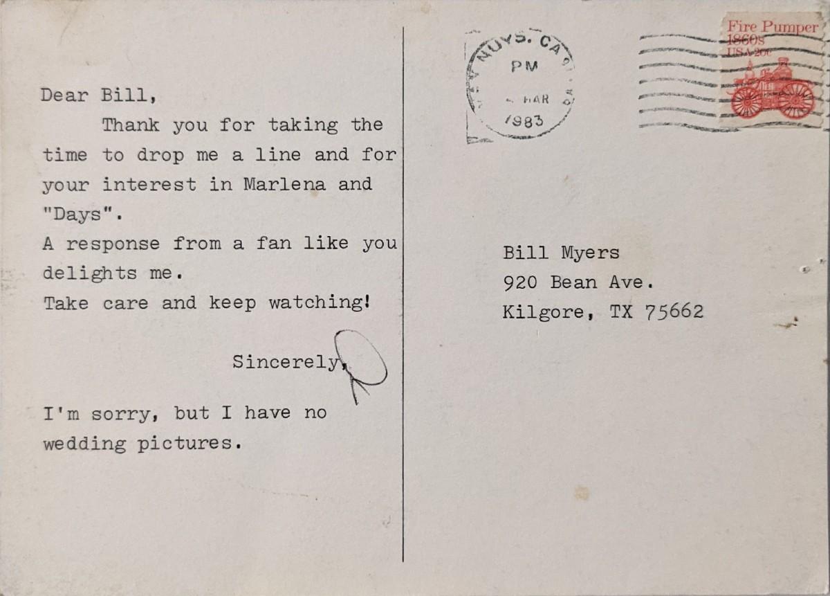 Deidre Hall Signed Post Card Photo | EstateSales.org