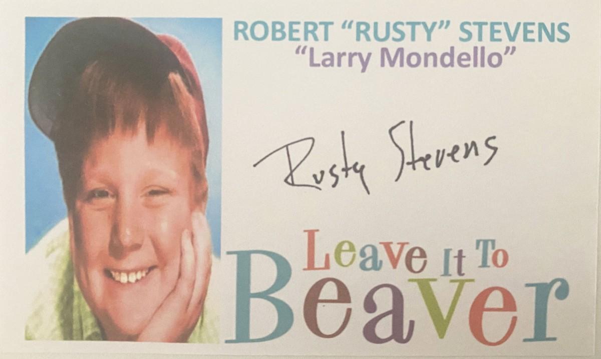 Leave it to Beaver Robert "Rusty" Stevens signed card | EstateSales.org