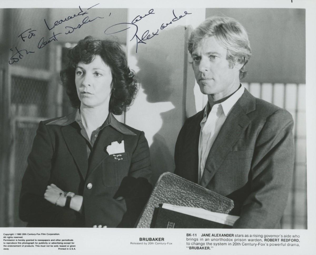 Jane Alexander signed "Brubaker" movie photo | EstateSales.org