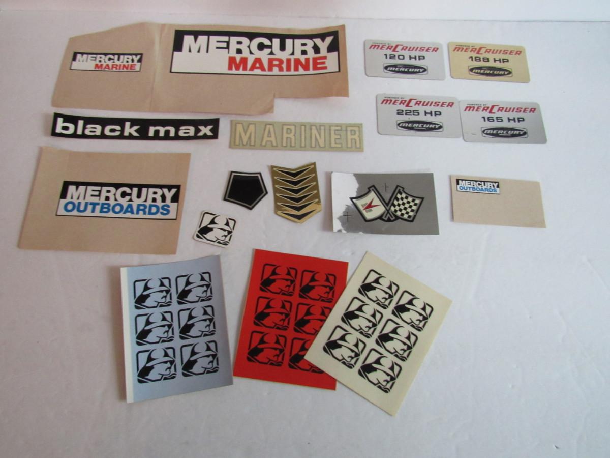 Lot of Vintage Mercury Marine Stickers, Tags, Etc | EstateSales.org