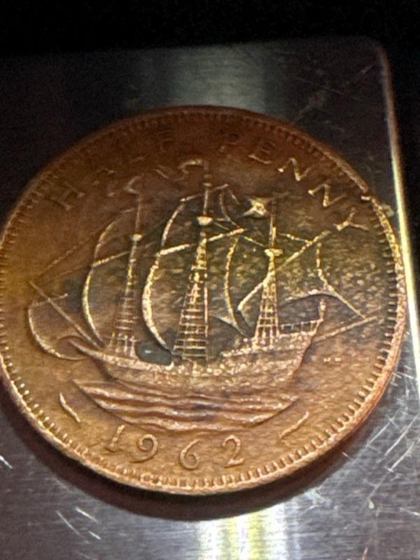 Half Penny 1962 GB UK Coin Elizabeth II 1/2 Pence Ha'penny ...