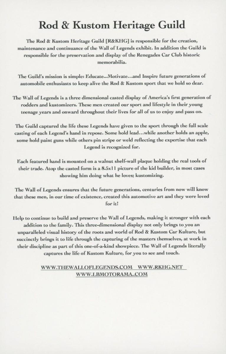 Dean Jeffries signed Rod & Custom Heritage Guild flyer | EstateSales.org