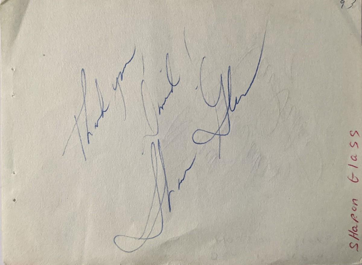 Sharon Gless and Dan Pastorini Double Sided Signature Cut | EstateSales.org