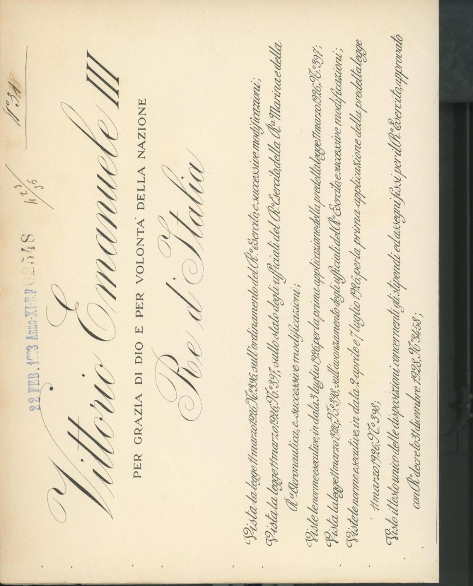 King Victor Emmanuel III signed official decree | EstateSales.org