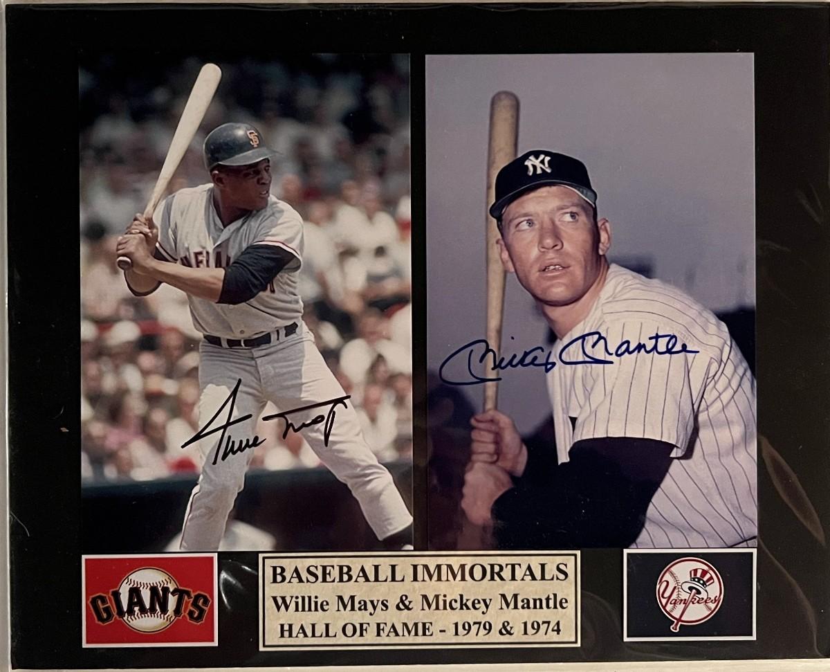 Mickey Mantle and Willie Mays signed photo | EstateSales.org