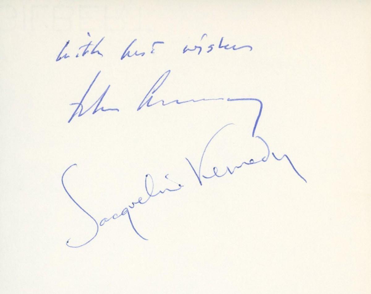 John Fitzgerald and Jacqueline Kennedy signature cut. GFA Authenticated ...