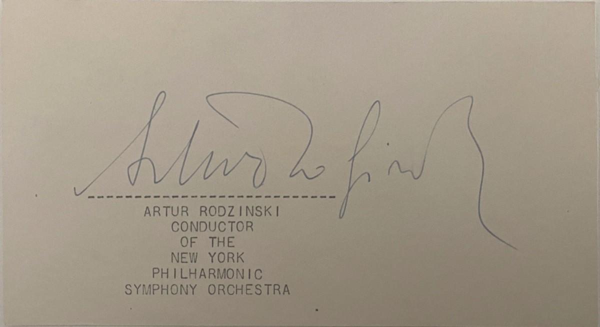 New York Philharmonic Conductor Arthur Rodzinski Original Signature ...