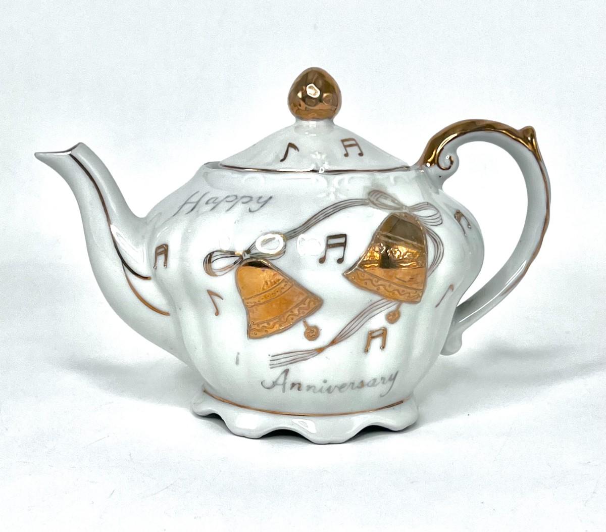 Vintage Hand Painted "Happy Anniversary" Musical Teapot - NORLEANS ...