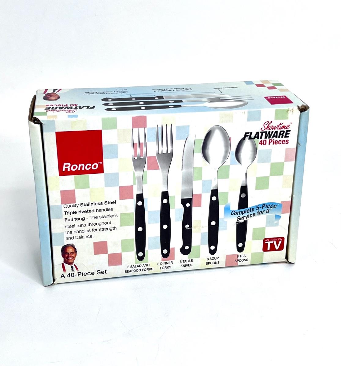 Ronco Showtime Stainless Steel Flatware - 5 Piece Service for 8 - Brand ...