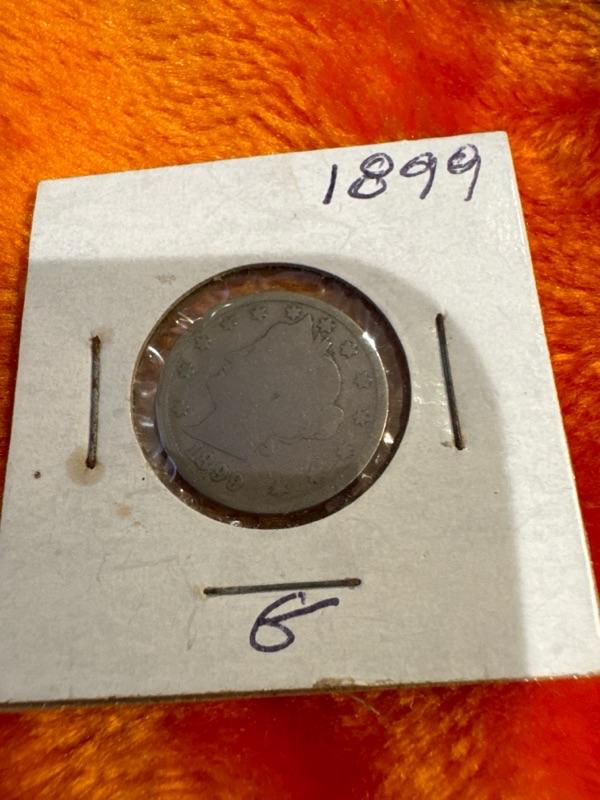1899 V NICKLE U S COIN .5c G | EstateSales.org