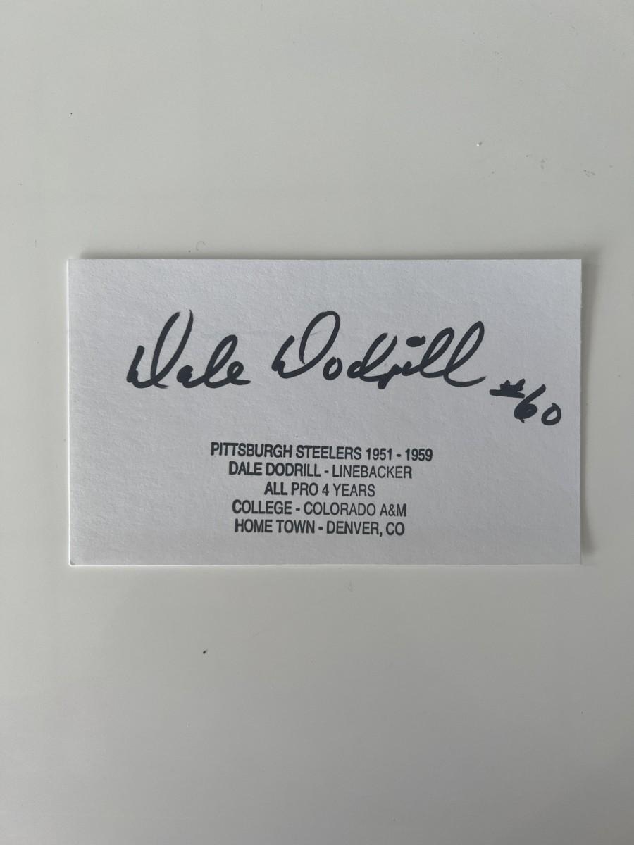 Pittsburgh Steelers Dale Dodrill original signature | EstateSales.org